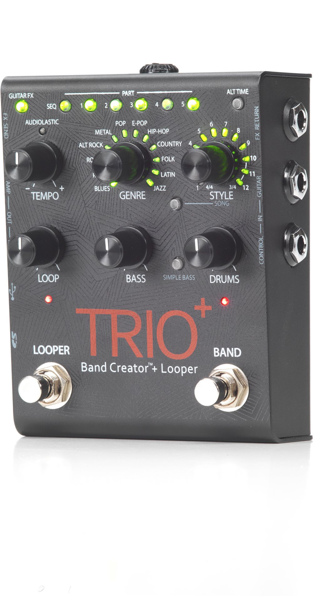 DigiTech Trio+ Band Creator + Looper w/ FS3X Footswitch, 4 Cables, and Power Supply