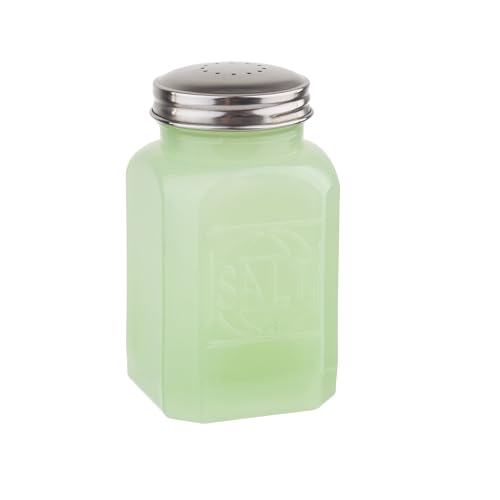 Tablecraft Salt Shaker with Metal Top, 2.5 x 2.5 x 4.5, Green