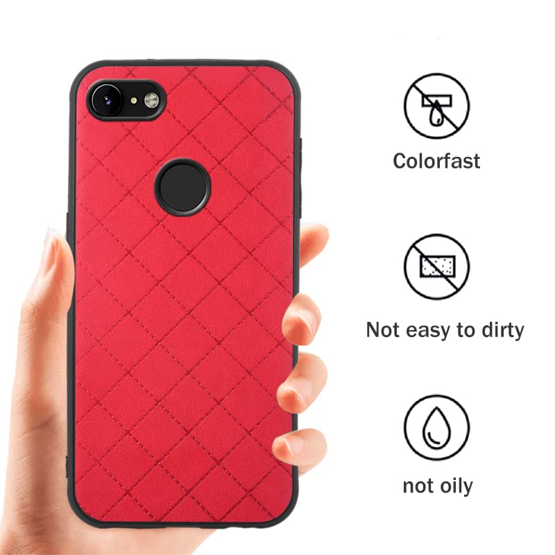 ELISORLI Compatible with Google Pixel 3 Case Rugged Thin Slim Cell Accessories Anti-Slip Fit Rubber TPU Mobile Phone Protection Silicone Soft Full Body Cover for Pixel3 III Pixle 3case Women Men Red