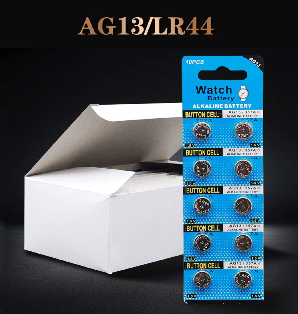 Cotchear 20Pcs AG13 LR44 357A S76E G13 Alkailine Button Cell Battery Batteries1.5V Button Coin Batteries