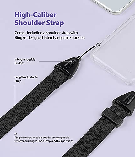 Ringke Air Shoulder Strap Compatible with iPhone 12 Case, Crossbody Neck Lanyard with Clear TPU Silicone Phone Cover for 6.1-inch (2020) - Clear