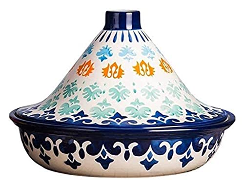 Hand Painted TagineCooking Pot Natural Tagine Casserole Pot Cooking Pot For Cooking And Stew Casserole Slow Cooker Compatible 22.5.29
