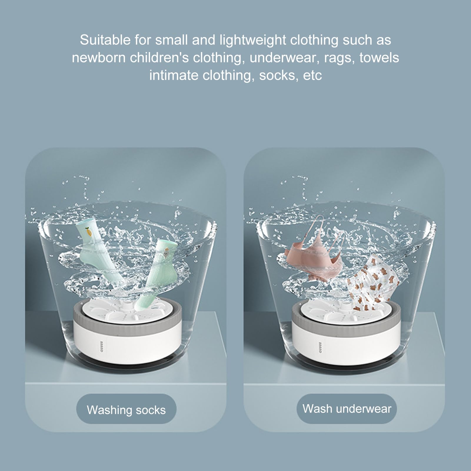 Fairnull Portable Mini Washing Machine, USB Powered Small Turbo Washing Machine and Dishwasher, Suitable for Travel,Business Trip, Home, Fruit Cleaning and Dish Washing (Green)