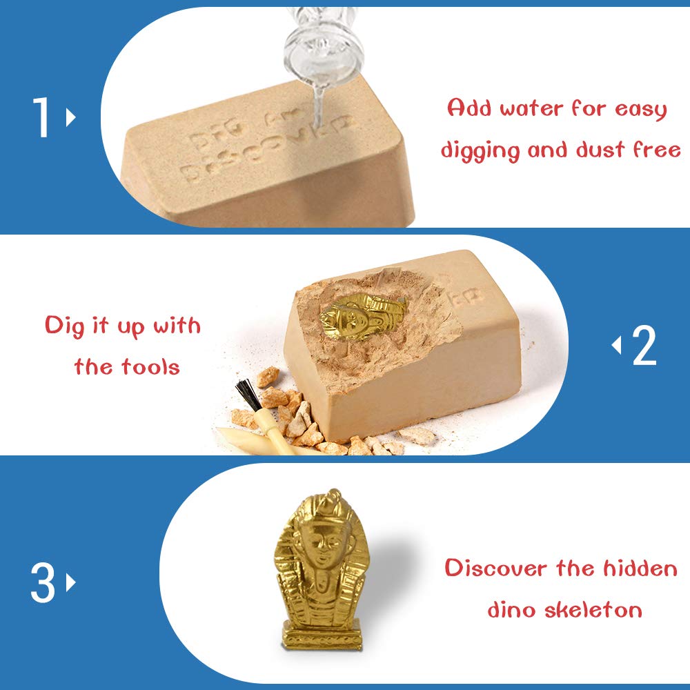 XX Excavation Dig Kit for Kids Egyptian Mummy Toy Get One of Six Style Objects at Random(1 pack)