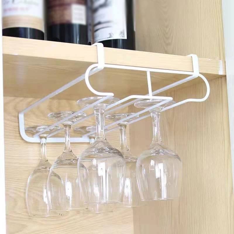 DHDM Goblet Inverted Storage Rack Wine Glass Rack Hanging Iron Rack Champagne Glass Under Cabinet