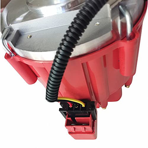 MAS Red Cap Performance HEI Distributor+Spark Plug Wires+Free Pig Tail Kit Replacement for Mopar Chrysler Dodge Plymouth V8 Engines 273 318 340 360 —7500 RPM 65K Coil (Red Hei Kit)