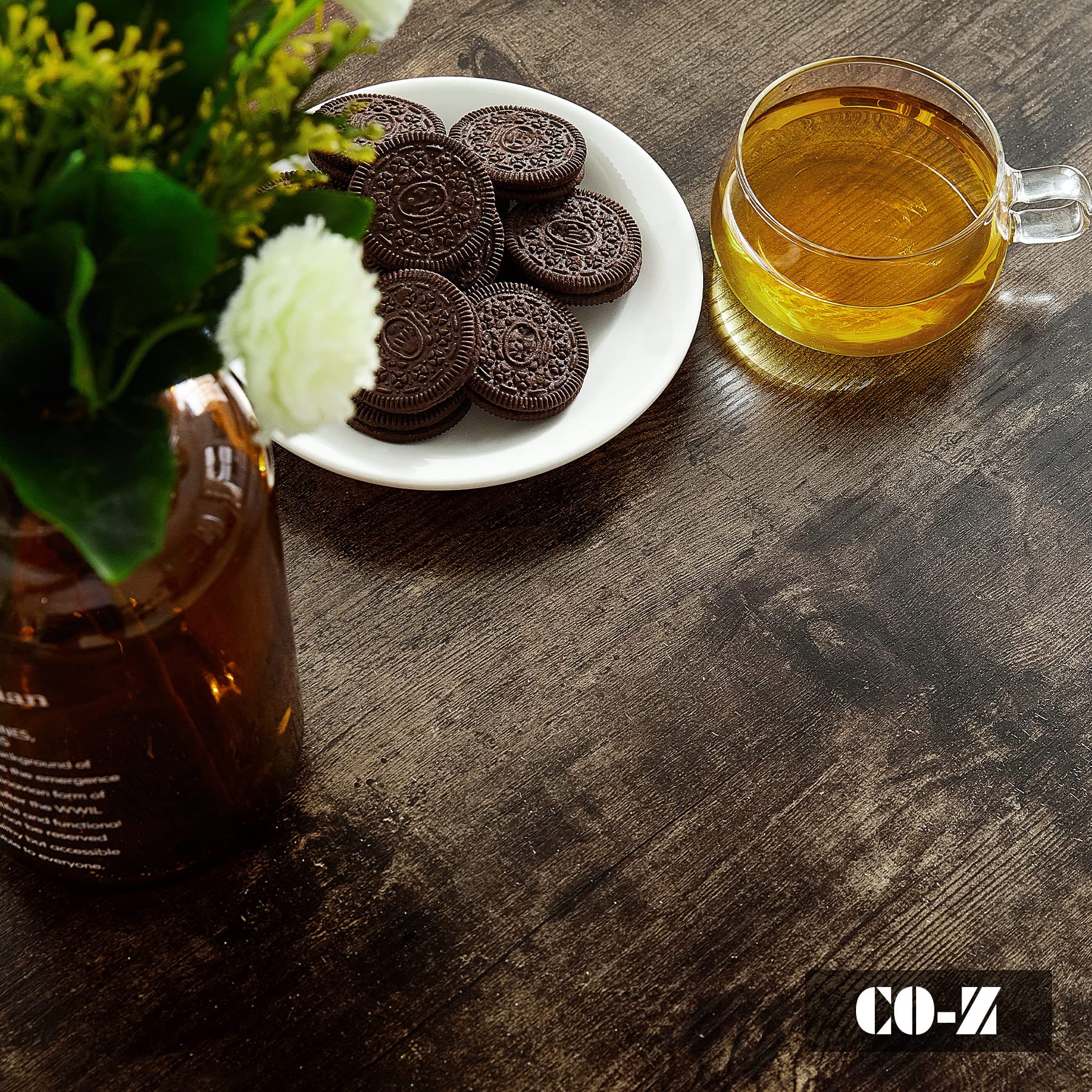 CO-Z 47" Industrial Coffee Table with Storage Shelf, Wood and Metal Legs for Living Room, 2-Tier Accent Cocktail Table, Easy Assembly, Rustic Brown