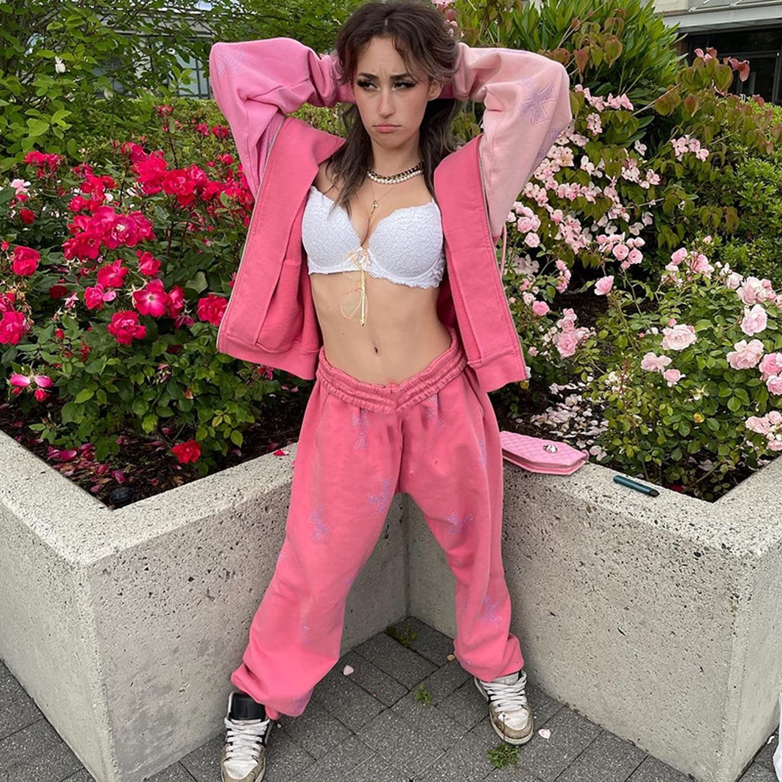 Creaion Rhinestone Graphic Zip Up Hoodies for Women Oversized Y2k Sweatshirt Jacket E-Girl 90s Pullover Streetwear