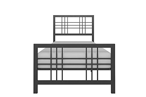 DHP Arcadia Metal, Twin Size Frame, Adjustable Storage, Black Bed