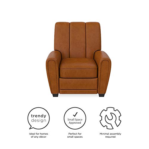 DHP Vertical Pushback, Camel Faux Leather Recliner