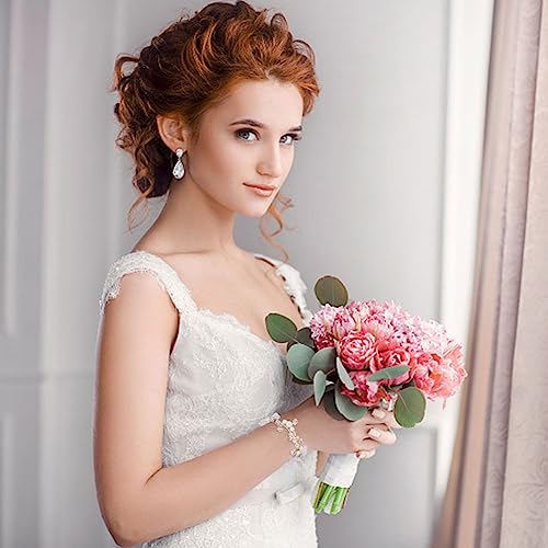WEBEEDY 4 Pcs Wrist Corsage Wedding Bridal Bridesmaid Hand Flower Wristlet Bracelet for Wedding Decorations Prom