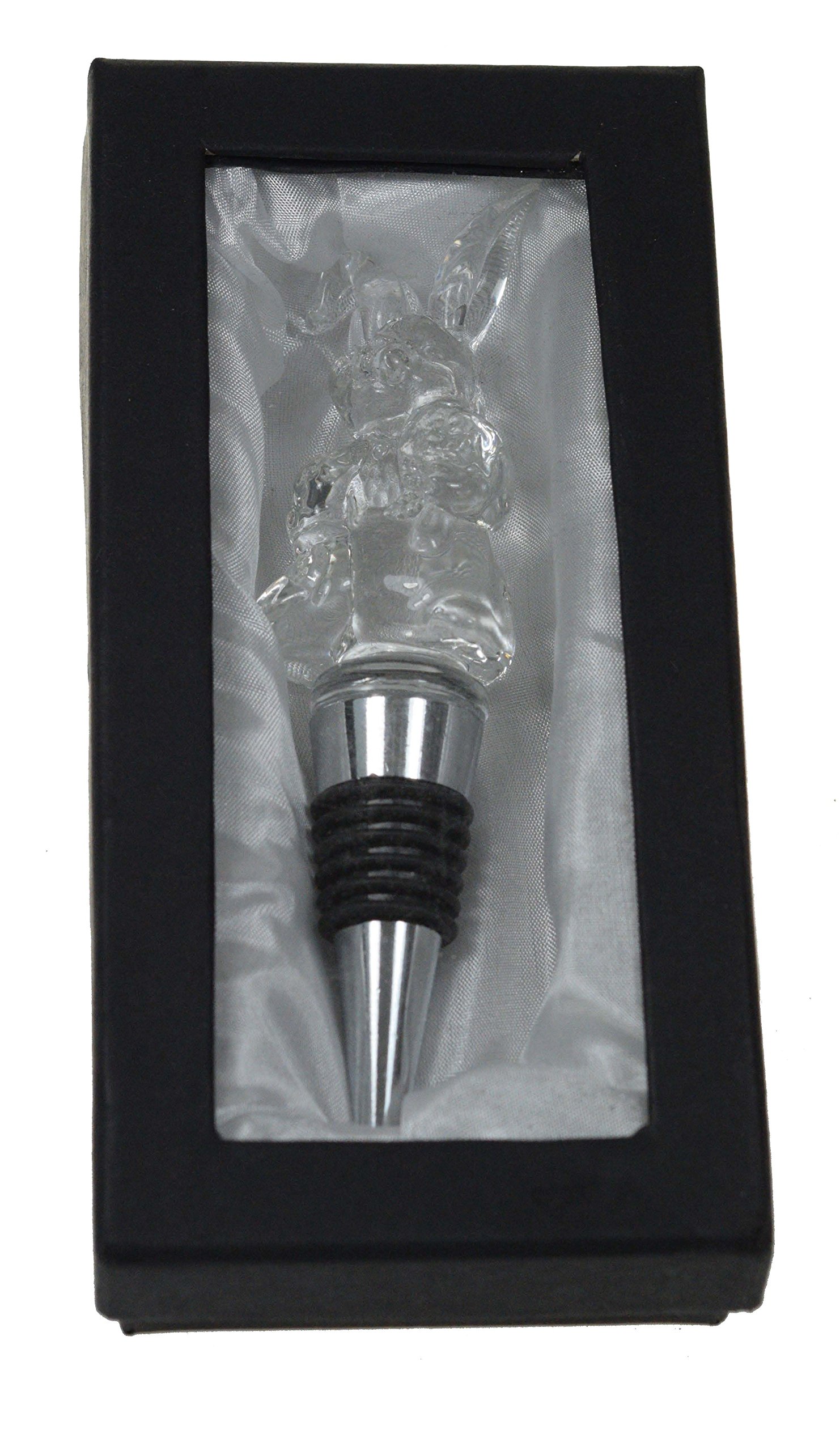 Glass Easter Bunny / Rabbit Wine Bottle Stopper - Decorative, Unique, Eye-Catching Glass Wine Stoppers – Rabbit Wine Stopper, Wine Accessories, Easter Gift for Host/Hostess - Wine Corker / Sealer