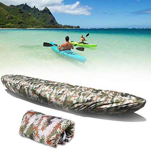 Dulcii Universal Camouflage Kayak Canoe Boat Waterproof UV Resistant Dust Storage Cover Shield, 6 Size to Choose (4.0-4.5m/13.0-14.7ft)