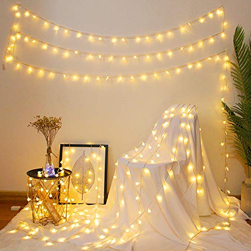 E-lishine 19ft /40LED Stars String Light Battery Operated,Decorative Stars Lights for Home, Party, Christmas, Wedding, Garden (19, Warm White)