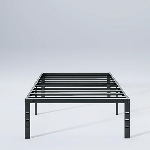Vengarus 18 Inch Tall Twin XL Bed Frame,Platform Bed Frame with Steel Slat -No Box Spring Needed,Easy Assembly,Under Bed Storage,Non-Slip Mattress Foundation,Twin XL Size Bed Frame,Black