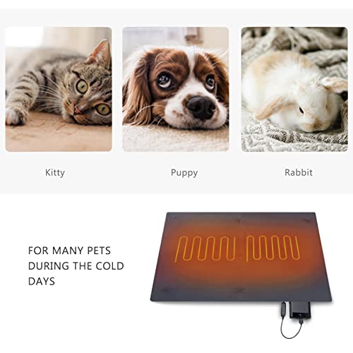 Mantuole Pet Heating Pad, Portable USB Power Heated Pet Mat for Puppy and Kitty, 27x20 inch, for Small to Medium Size Dog and Cat. Keep Your Pets Warm Both Outdoor and Indoor. (Battery NOT Included)