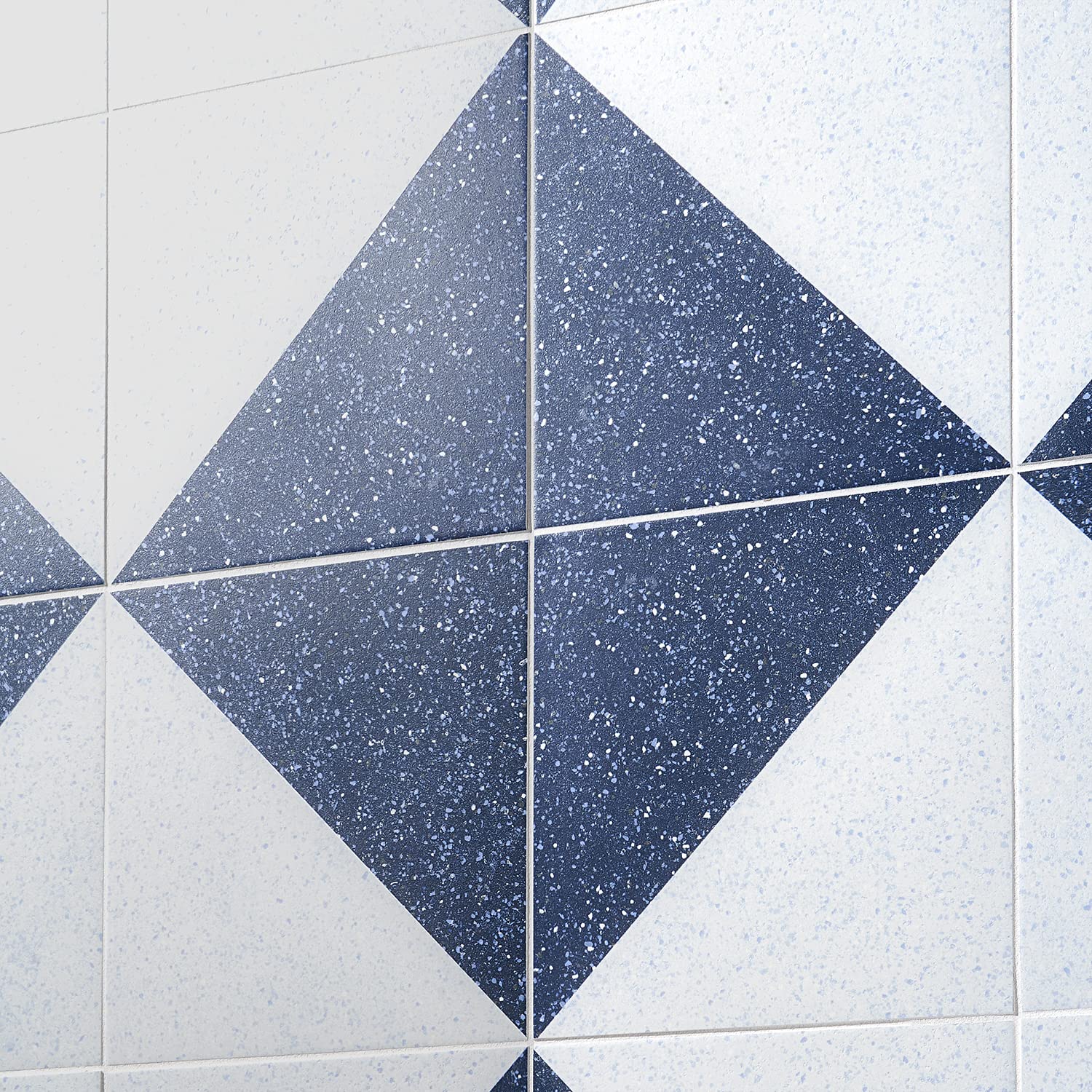 Elizabeth Sutton Cameo Terrazzo Dos Navy 7.87 in. x 7.87 in. Matte Porcelain Floor and Wall Tile (10.76 Sq. Ft. / Case)