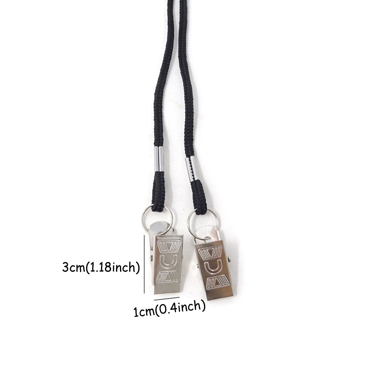 HONBAY 6PCS Black Adjustable Napkin Lanyard Neck Strap with Metal Alligator Clip for Anyone Who Want to Keep Clothes Clean