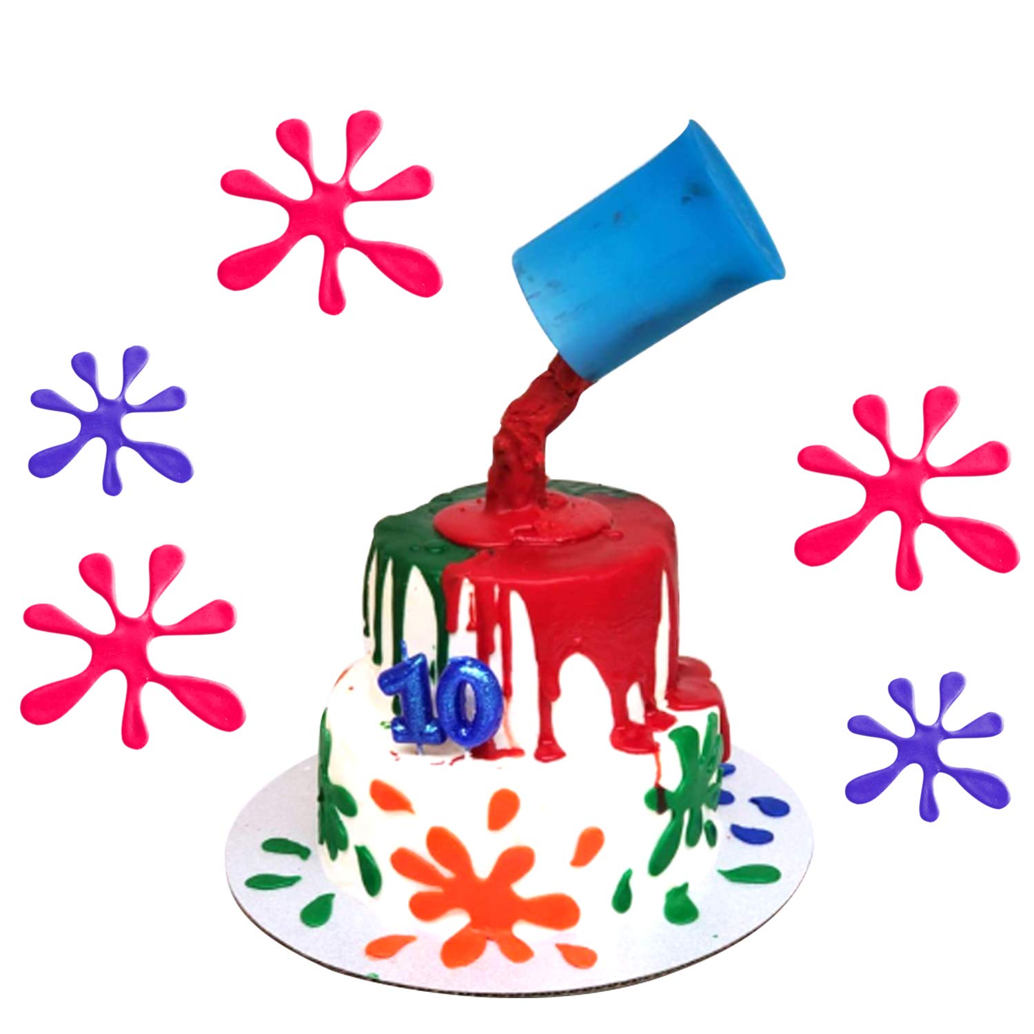 Honbay 6PCS Plastic Paint Splatter Cookie Cutter Set CupCake Decorating Gumpaste Fondant Mould for Cake Cupcake Decoration and Polymer Clay Crafting Projects (2 Size)