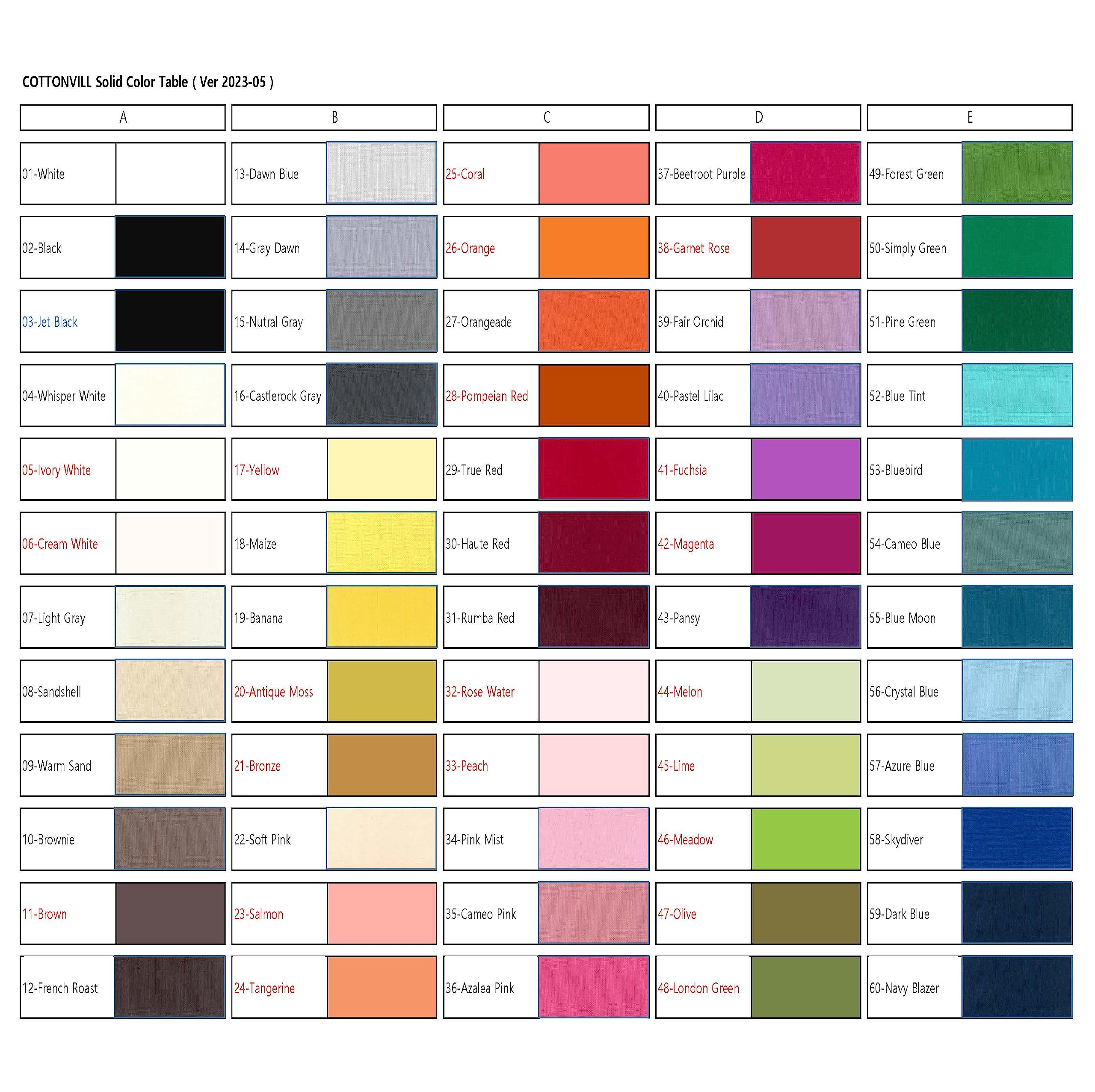 COTTONVILL Solid 60 Colors Precut Fabric 20COUNT Cotton for Quilting (5inch Square, 47-Olive)
