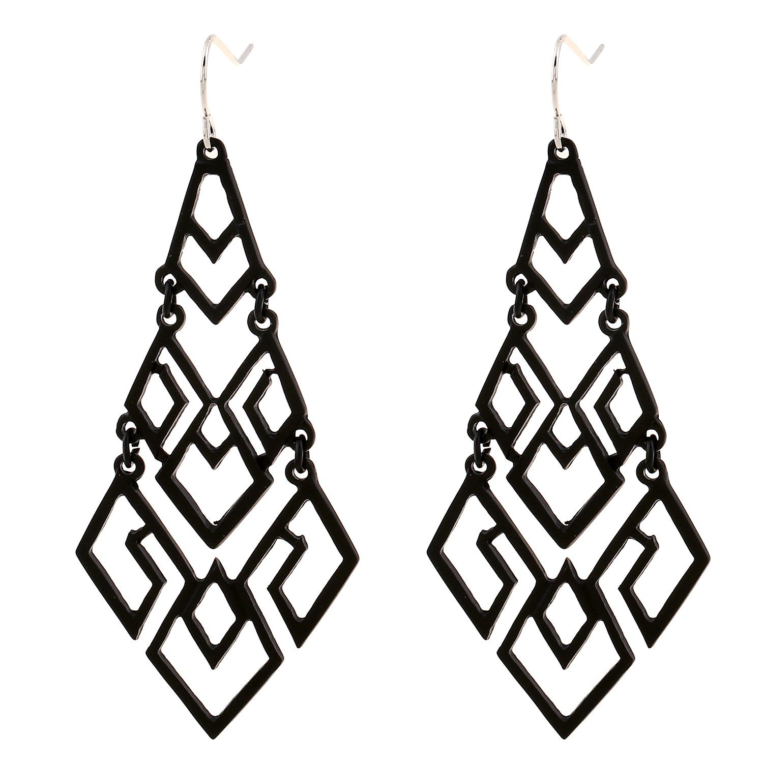D EXCEED Women's Chandelier Drop Earrings Gift Wrapped Fashion Gold Cutout Tiered Dangle Drop Earrings Gold