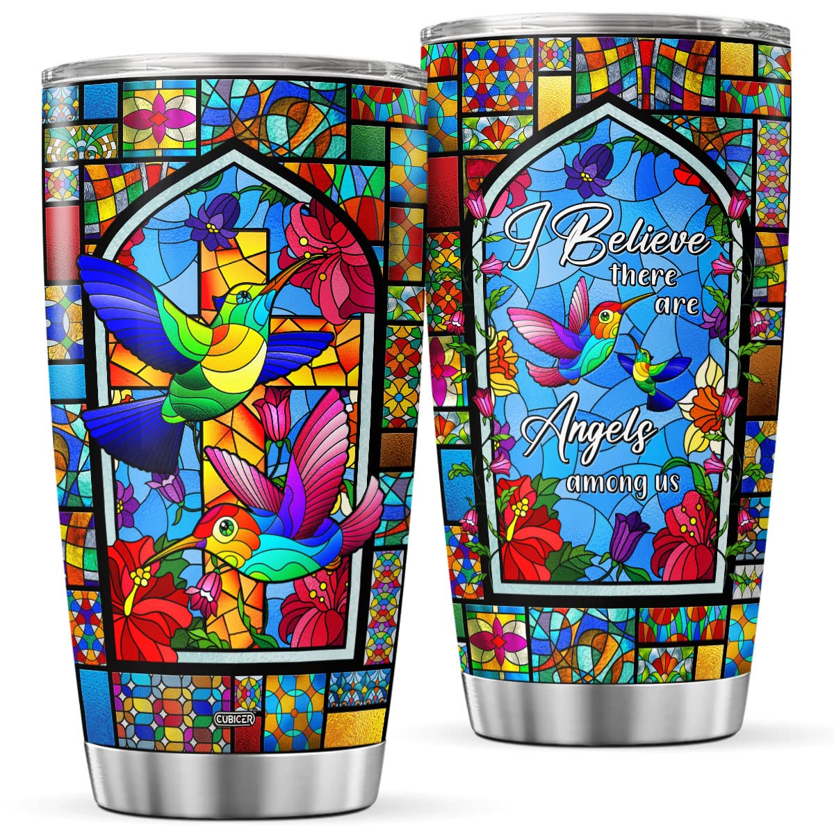 CUBICER Hummingbird Tumbler With Lid For Women Girl Teens Loves Hummingbirds Bird Lovers Decor Home Coffee Travel Stainless Mugs 20 Oz Glasses Drinking Kitchen Accessories Gifts