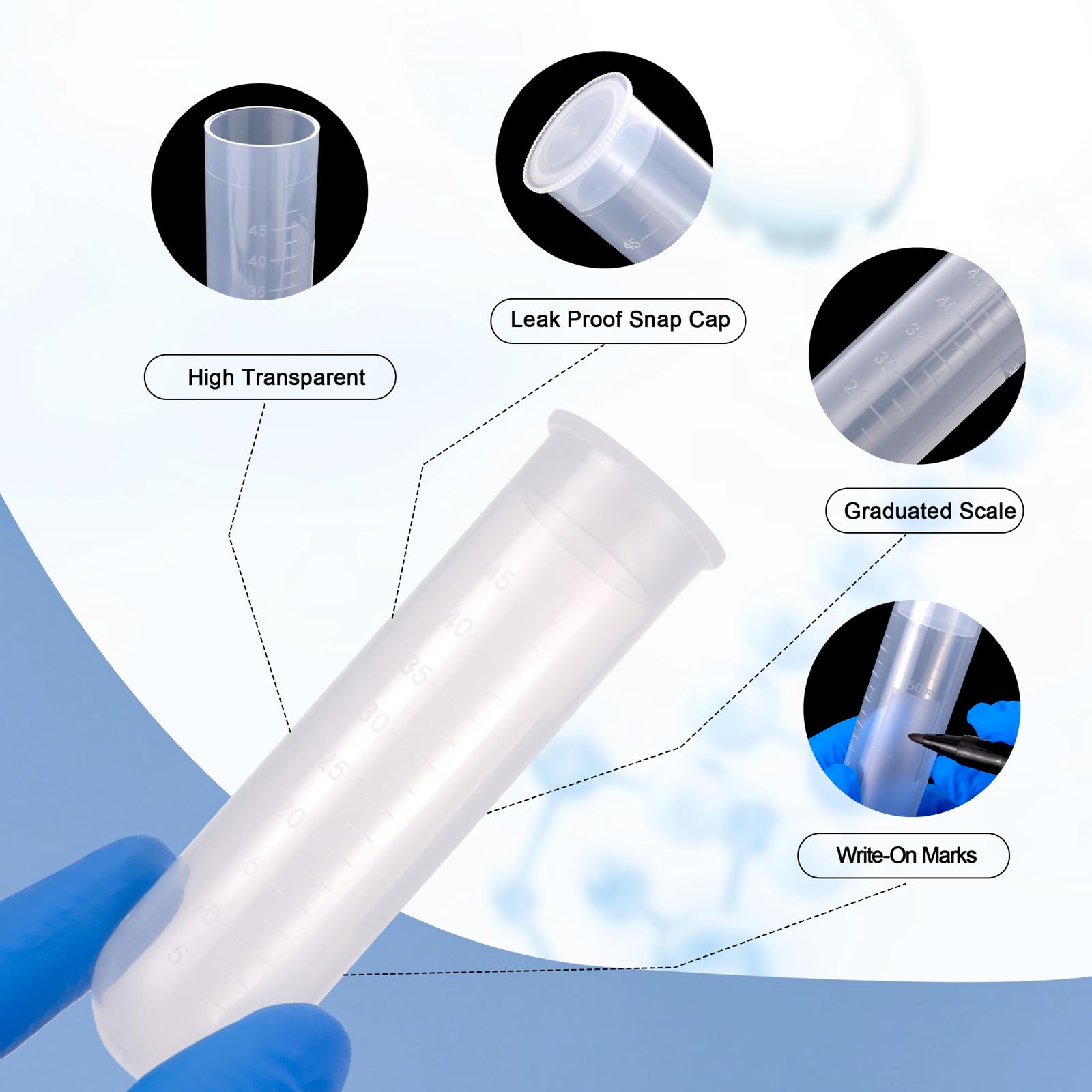 jiuwu 28 pcs centrifuge Tubes 1/2 oz Test Tubes with caps 5/3 oz Test Tubes with Rack(10 * 50 ml and 18 * 15 ml) for lab Tubes、Laboratory Supplies