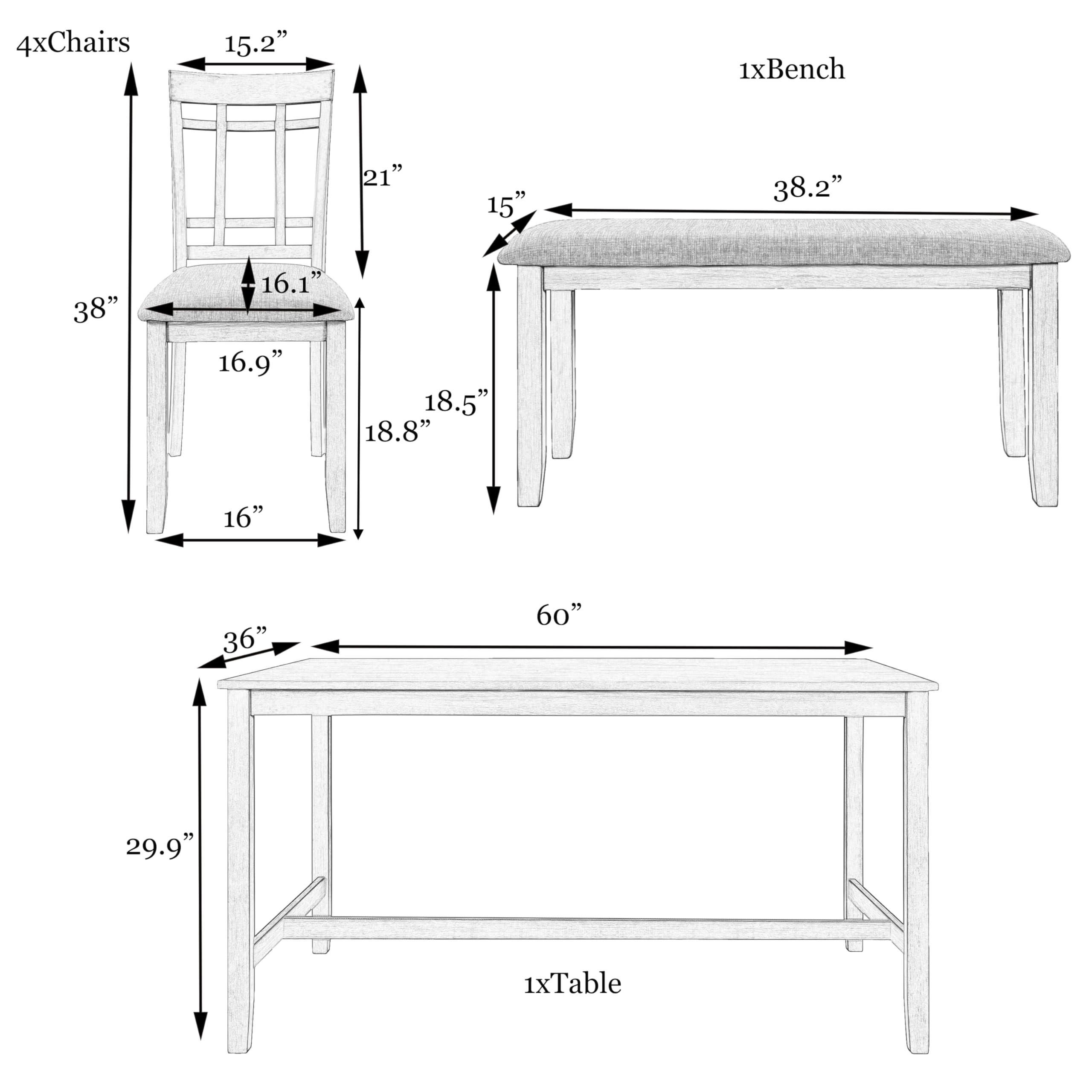 Dining Table Set for 6, Kitchen Table Set with Drawer Kitchen & Dining Room Sets with Drawer 6 Piece Dining Table Set for 6 People, Kitchen Table Set Family Furniture