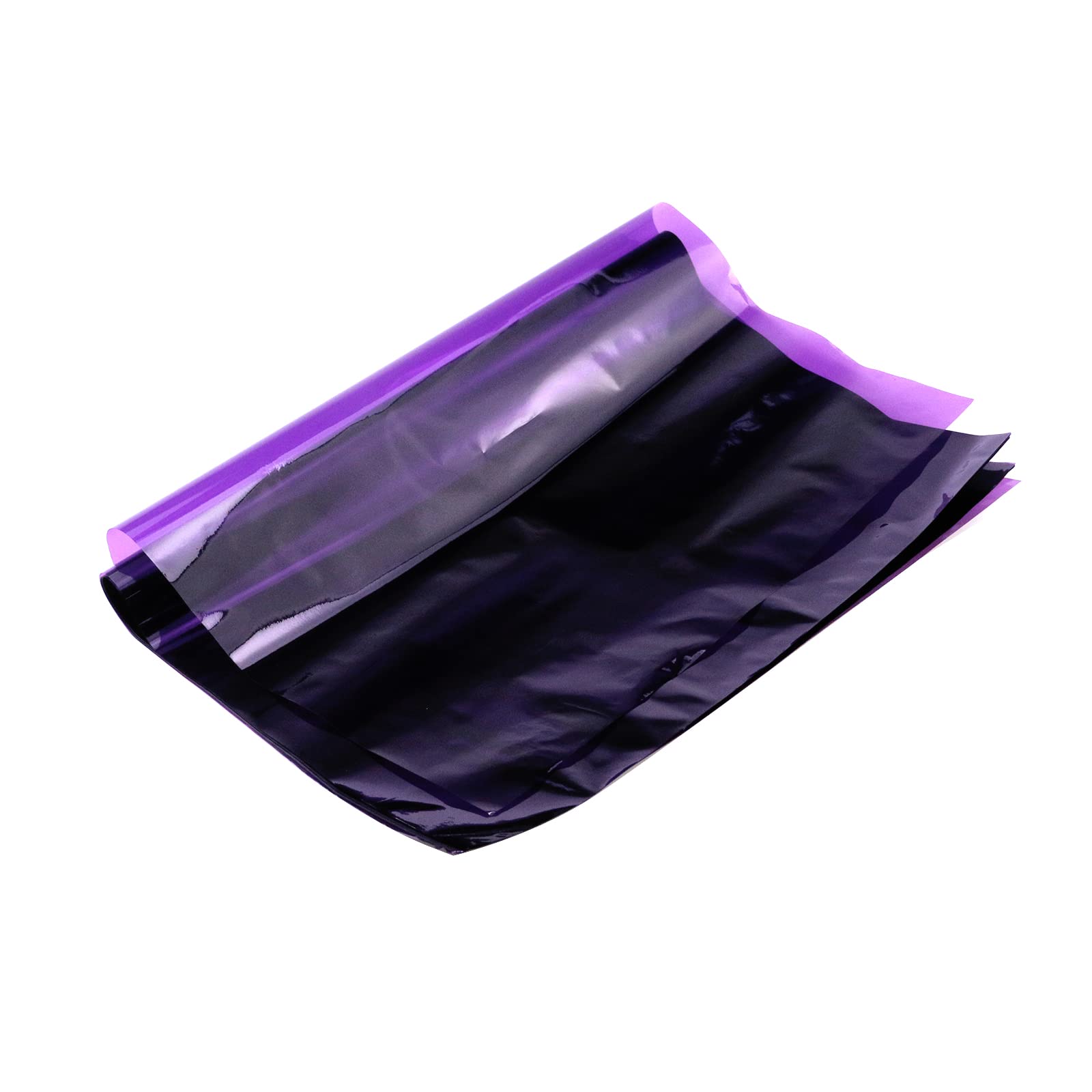 Curqia 20pcs Cellophane Wrap Transparent Purple Cello Sheets for Gift Baskets DIY Arts Crafts Decoration, 9.84×13.78 Inch