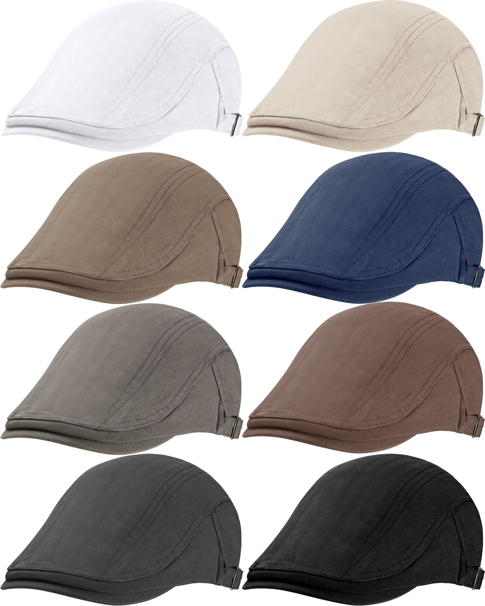 Foaincore 8 Pieces Newsboy Hats for Men Flat Newsboy Cap Irish Style Cabbie Hat Driving Hunting Hat