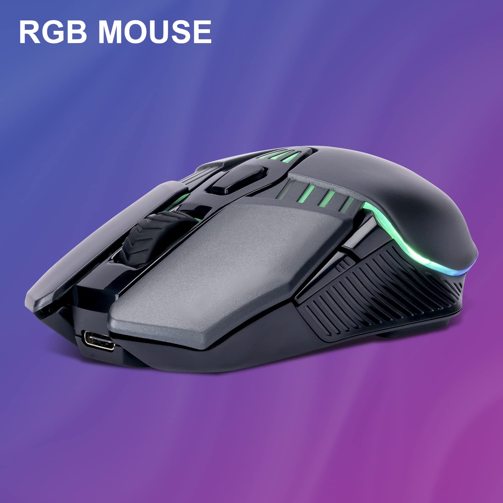 Gaming Wireless Keyboard and Mouse Combo Metal Surface Rechanrgeable Big Battery 2800mah Mechanical Feel LED Backlit Compatible with Xbox one PS5 Laptop Computer Gamer(2.4g)