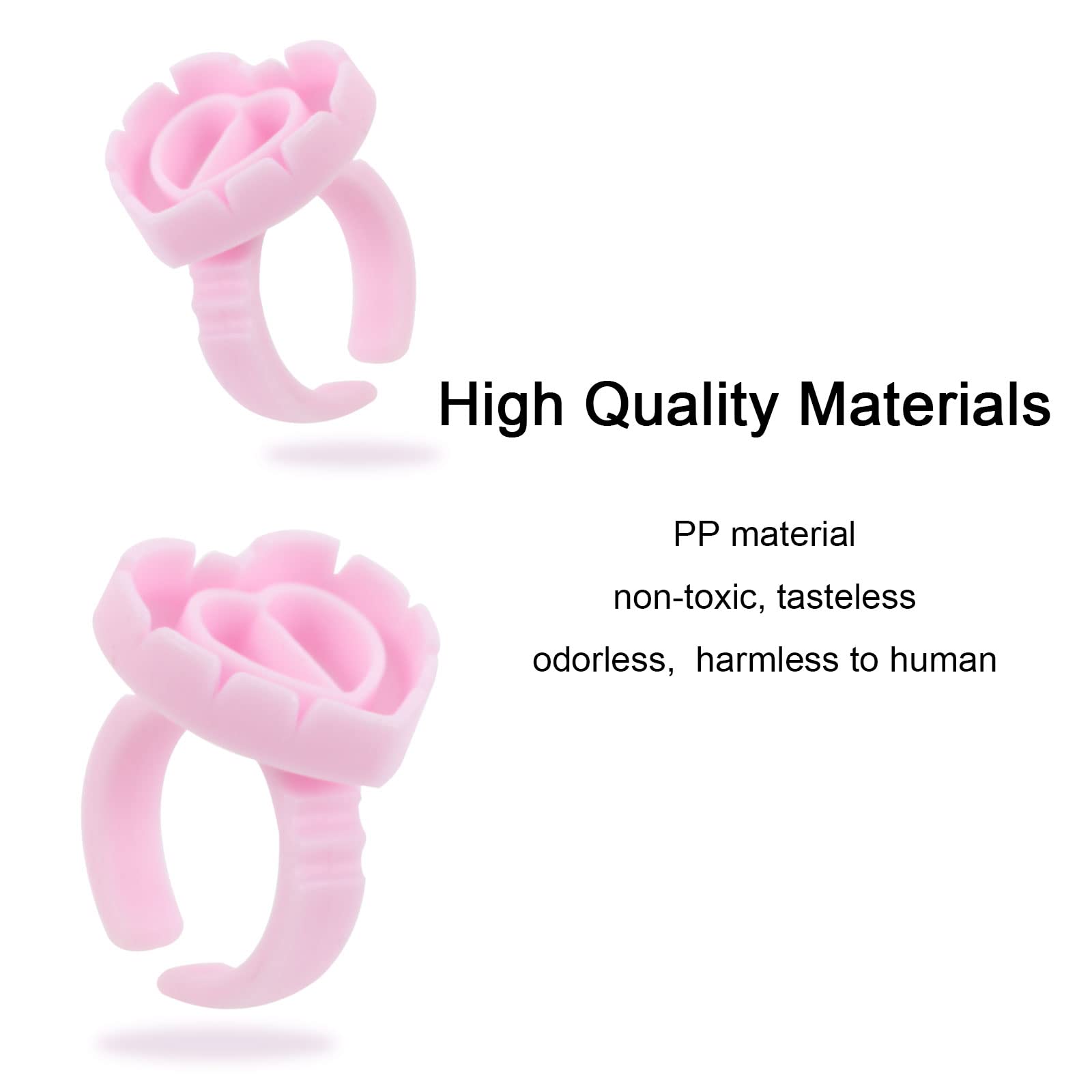 ZXMFDZ 100PCS Glue Rings Lash Rings for Glue Glue Rings for Eyelash Extensions Eyelash Glue Holder Lash Glue Rings Smart Glue Cups Pink