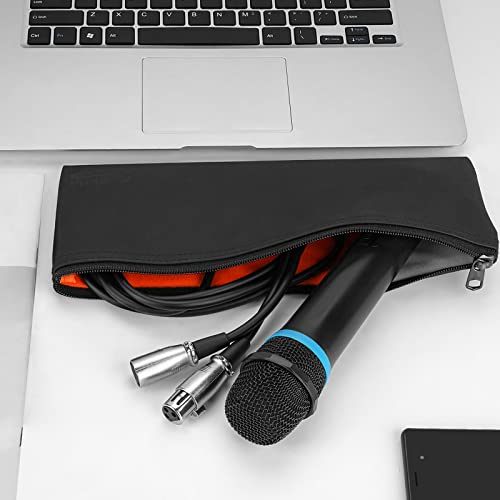 Geekria for Creators Microphone Zippered Pouch 3 Pack Compatible with Shure SM86, PGA48, PGA58, Audio-Technica ATR1100x, ATR1200x, TONOR TW-820, RODE Podcaster Travel Protective Bag (Size L)