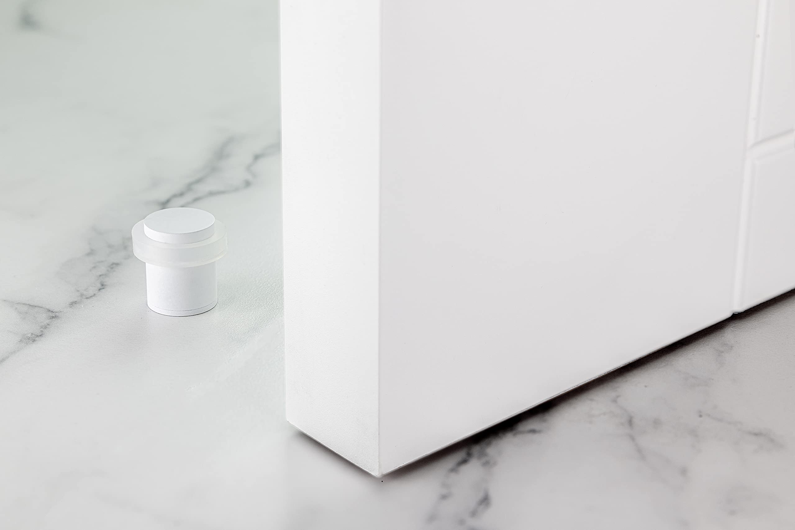 Door Stop I-181 Series (White Lacquered Stainless Steel - White Rubber, 0,79x0,99)