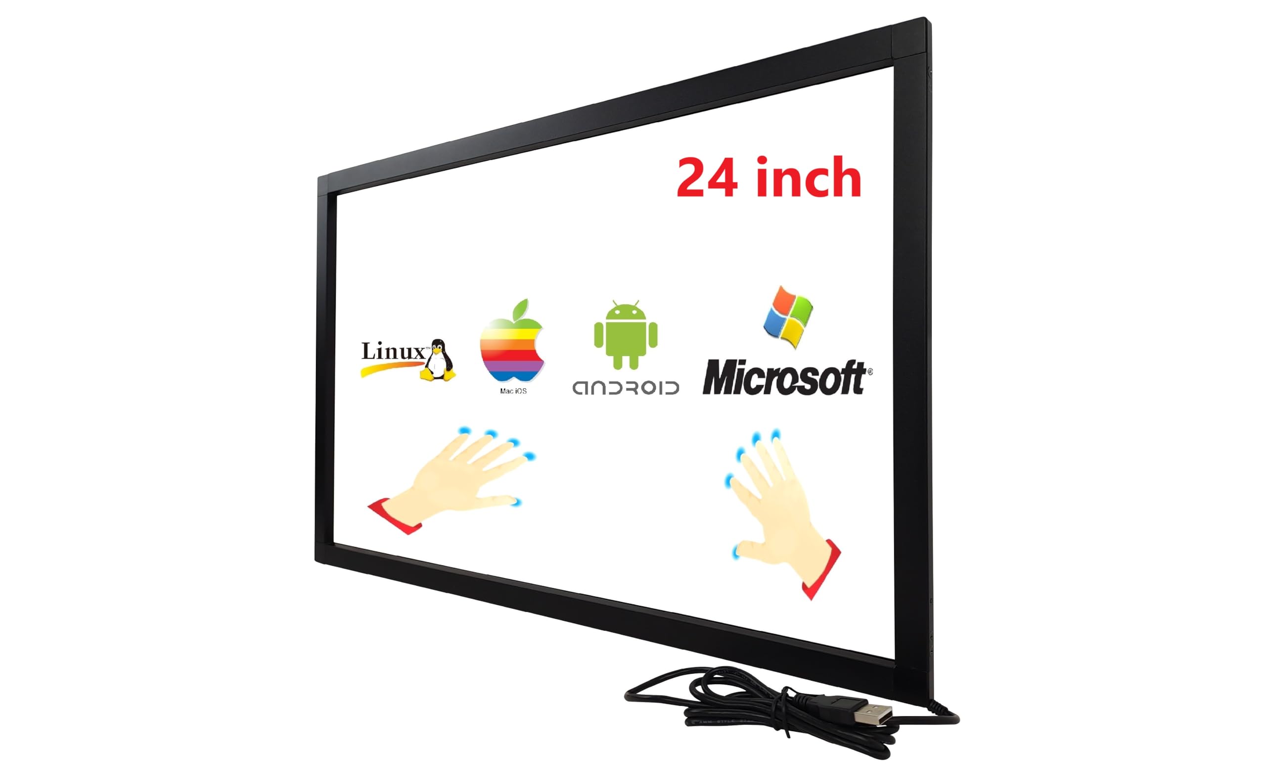 Deyowo 24 Inch Interactive 10 Points Infrared IR Touch Screen Overlay Frame Free Driver