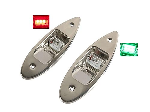 Marine Boat Navigation Lights, LED Bow Light, Boat Navigation Lights Red and Green, Vertical Mount Sidelight, 12 V, 2NM