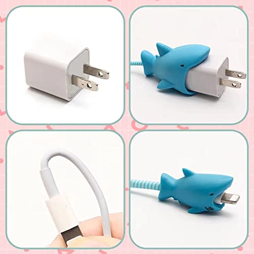 FRAPAN 6 Pairs USB Charger Cord Cable Protector, Cute Animal Cable Bites Charging Protective Covers, PVC Data Cable Protector Savers for Cellphone USB Cable Tablet Data Lines Accessories