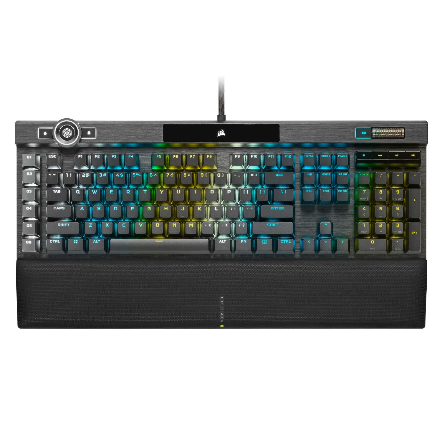Corsair iCUE Nexus Companion Touch Screen β 5β Diagonal Screen β 6 Programmable Virtual Macro Buttons + K100 RGB Optical-Mechanical Gaming Keyboard - Corsair OPX RGB Optical-Mechanical Keyswitches