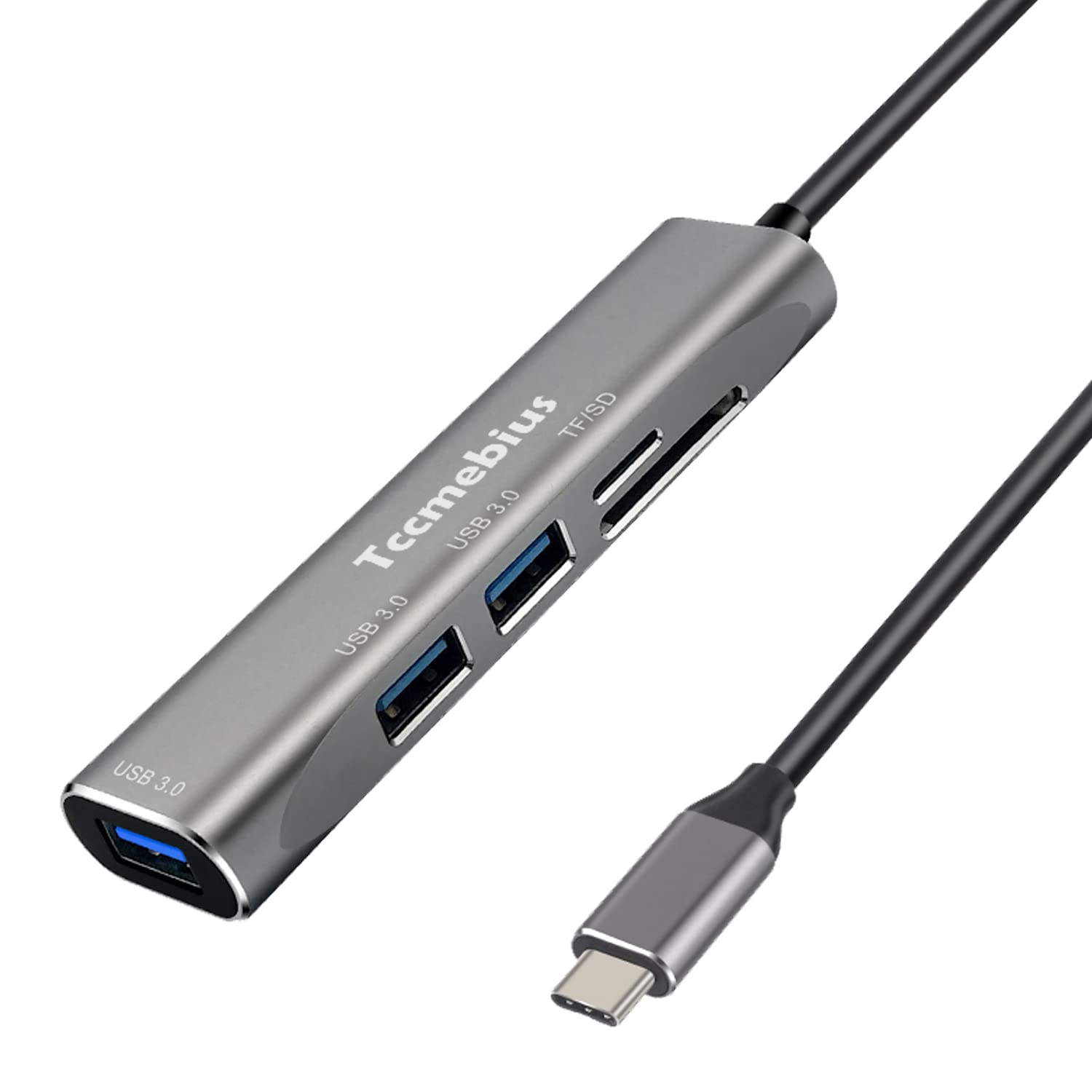 Tccmebius USB C Hub, 5 in 1 Extender Adapter with 3 USB 3.0 Ports SD/TF Card Reader, Compatible for MacBook Pro/Air, Nintendo Switch, Chromebook, Samsung, Surface Book, More Type C Devices (TCC-T325)