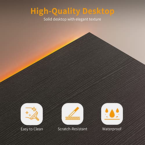 Cubiker 59.1" L-Shaped Gaming Desk, Home Office Computer Desk with Monitor Stand, Walnut