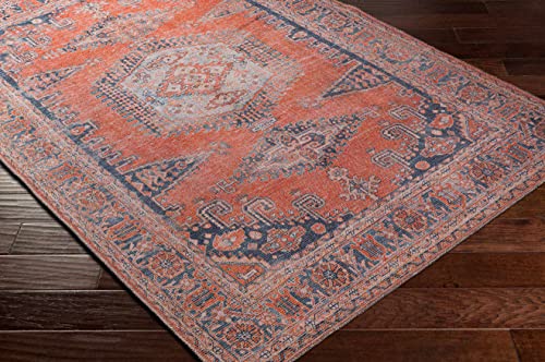 Mark&Day Washable Area Rugs, 5x7 Mackey Traditional Burnt Orange Area Rug, Orange/Beige Carpet for Living Room, Bedroom or Kitchen (5'3" x 7'3", Machine Washable)