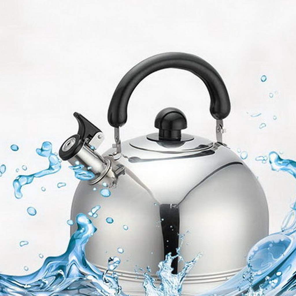 Creative Silver Kettle Large Capacity Kettle Whistling Teapot Stainless Steel Teapot With Ergonomic Handle (6L,202.9OZ) Multifunctional water kettle