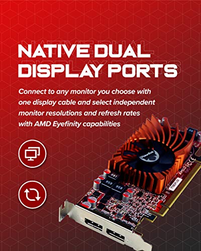 VisionTek Radeon 7750 2GB GDDR5 SFF Graphics Card, 4k 2 DisplayPort 1.2, PCIe, 7.1 Surround Sound, Full-Height Bracket - 900942