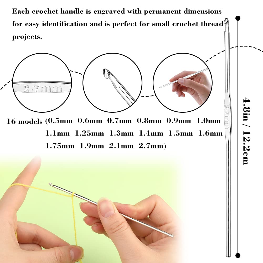 Crochet Hooks, 96 Pack Crochet Kit for Beginners, Ergonomic Crochet Hook Set, Soft Grip Crochet Hooks Set, Stitch Markers, Knitting and Crochet Kit for Beginners Adults