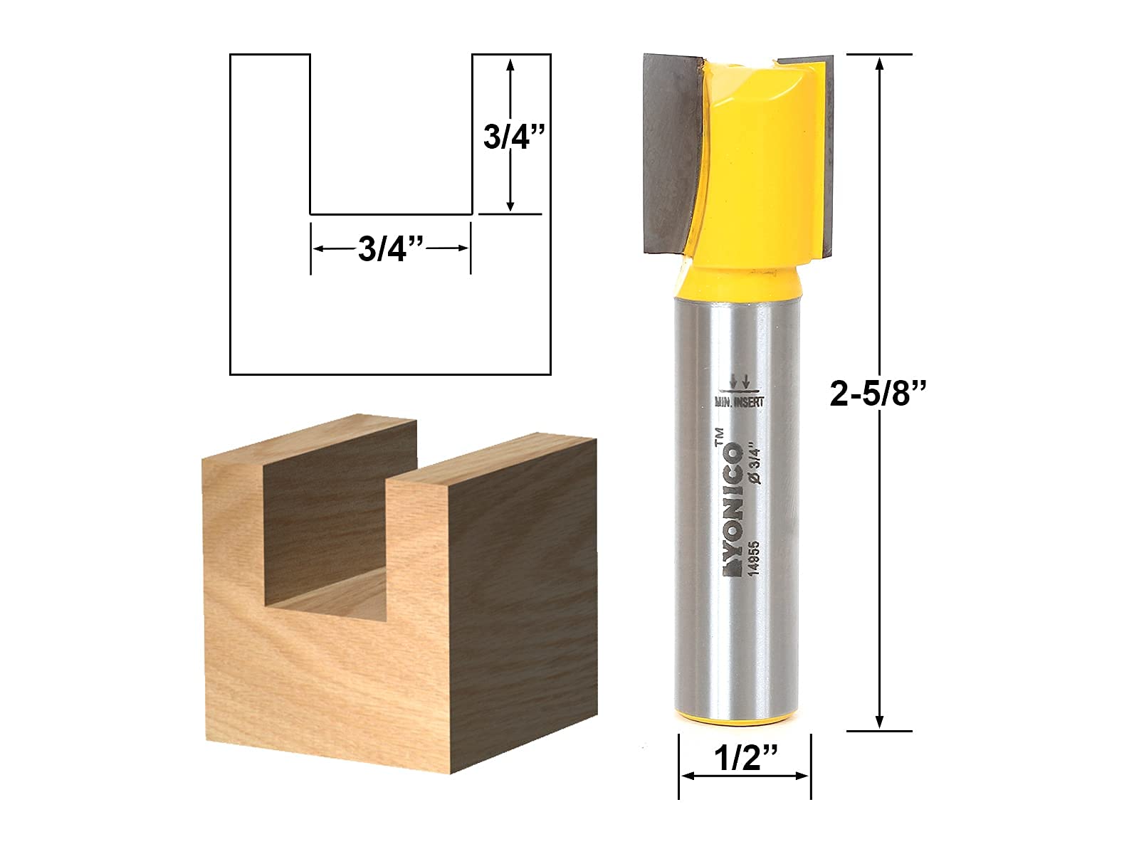 YONICO 13210 2 Bit Log Cabin Building Block Toy Router Bit Set 1/2-Inch Shank