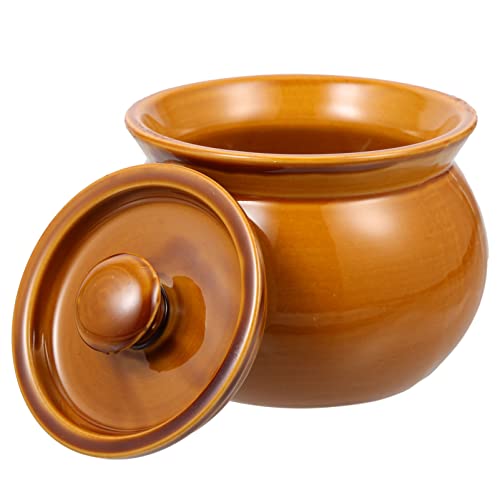GANAZONO Ceramic Soup Bowl Soup Cookware Earthenware Clay Pot Ceramic Stockpot Clay Cooking Pot Cookware Stovetop Domestic Stew Bowl Stew Pot with Lid Kitchen Kitchen Soup Pot Ceramic Soup Pot