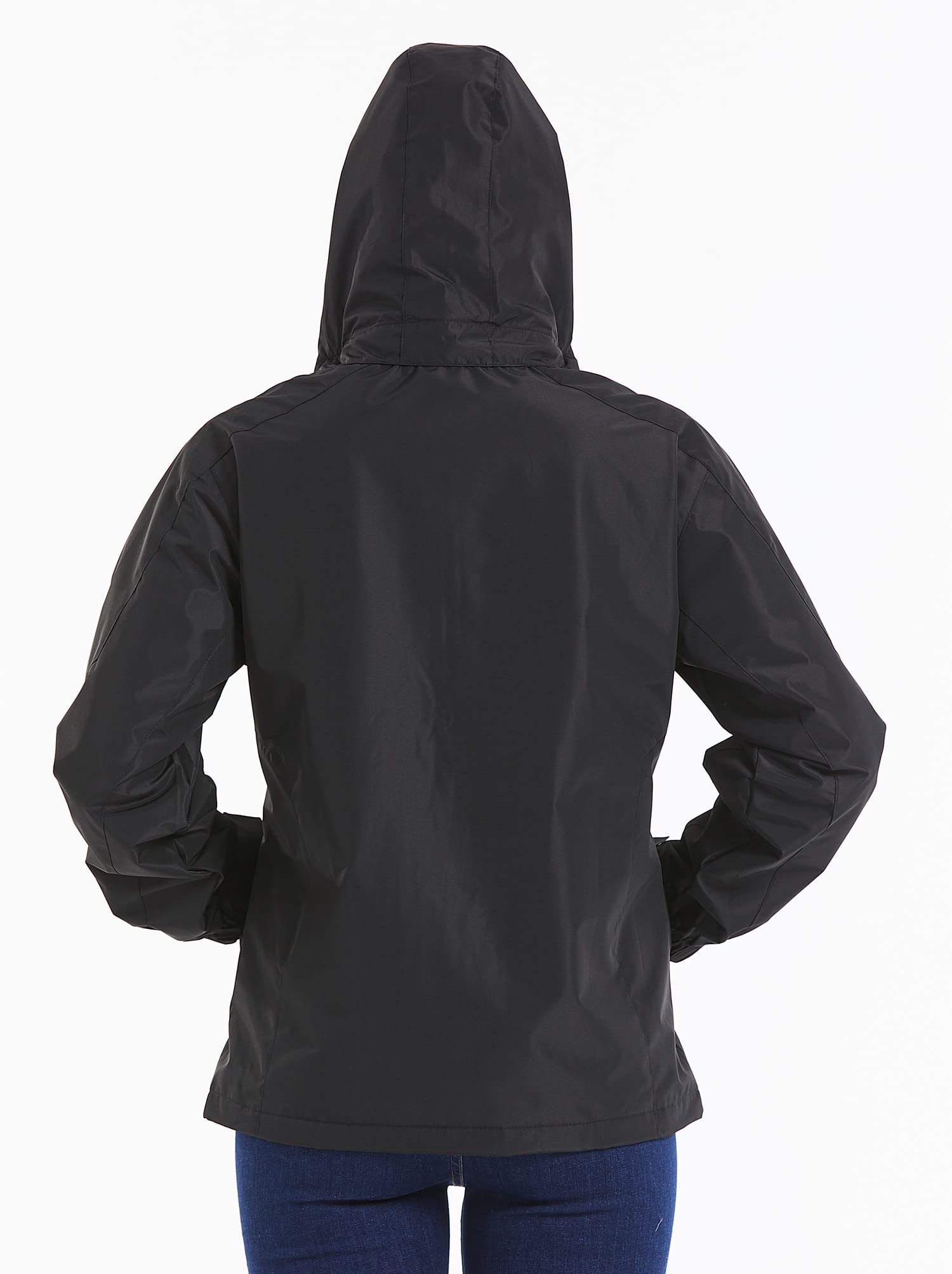 Diamond Candy Waterproof Rain Jacket Women Lightweight Outdoor Raincoat Hooded for Hiking skiing