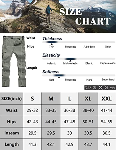 WENRONSTA Men's Hiking Work Cargo Pants Quick-Dry Lightweight Waterproof 6 Pockets Outdoor Mountain Fishing Camping Pants Sage Green M