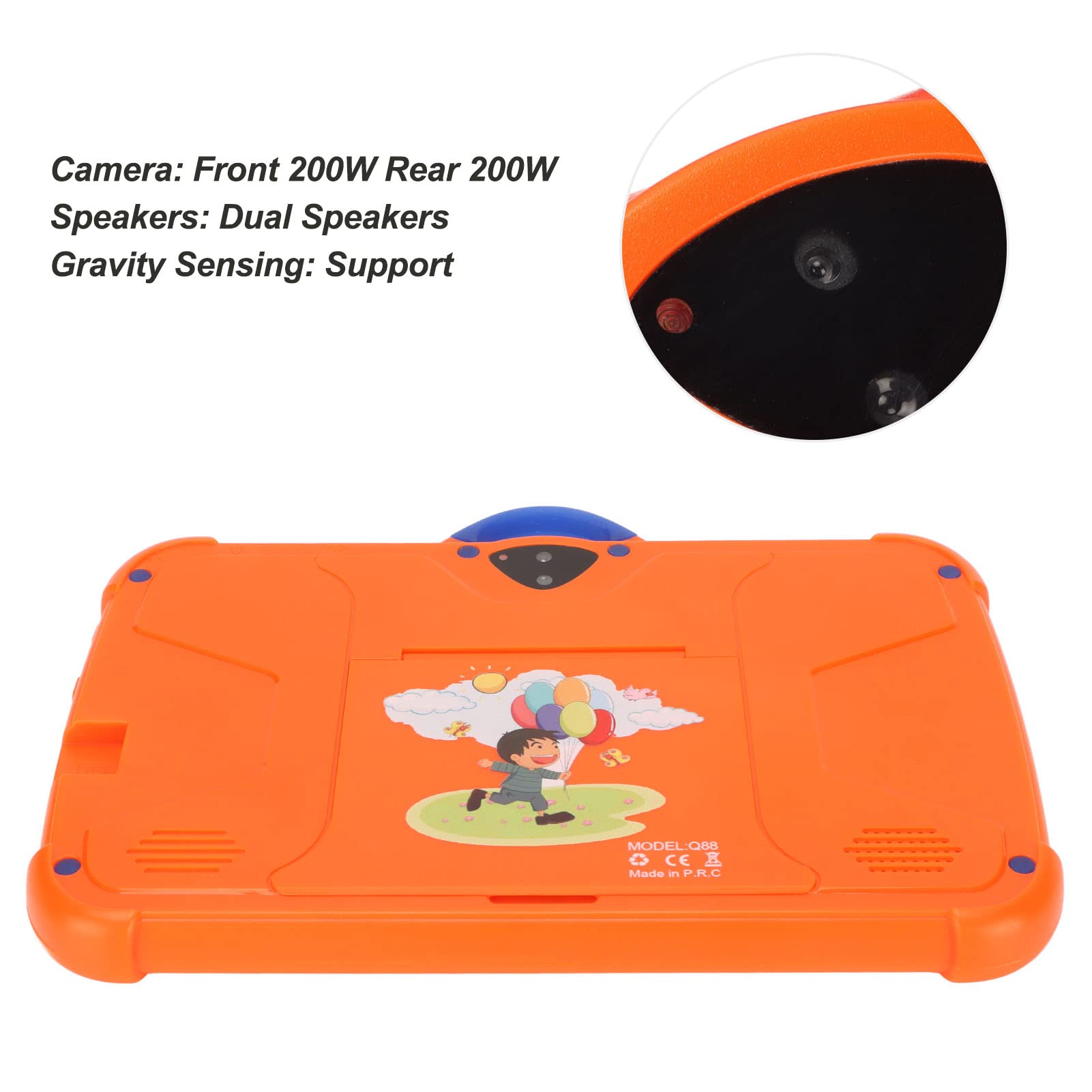 FOFY Toddler Tablet, 1GB RAM 8GB ROM 7 Inch Tablet Portable Lightweight with Stand for Home (US Plug)