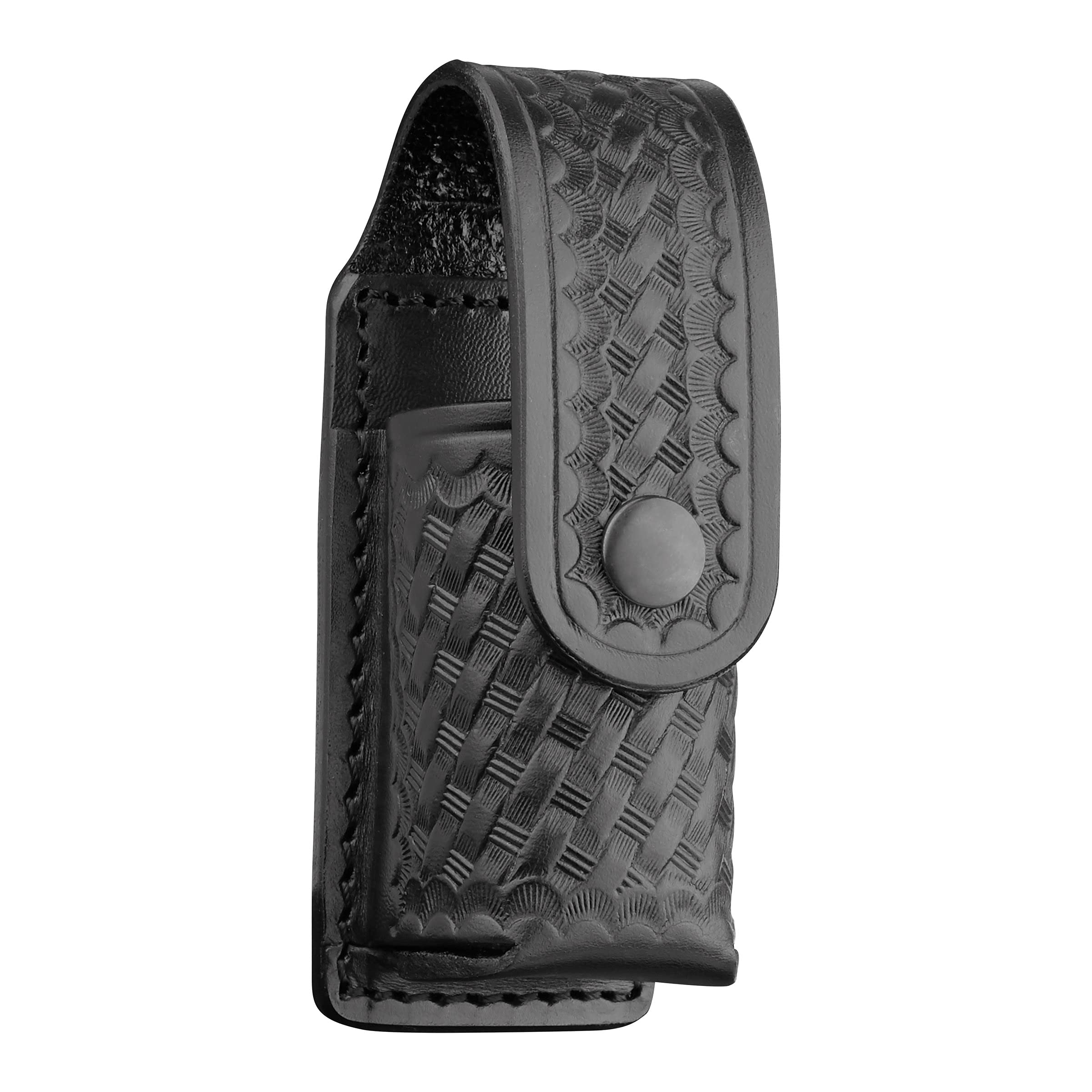 Dutyman 3621B Basketweave Leather 2oz OC Pepper Spray Holster Pouch w/Black Snap